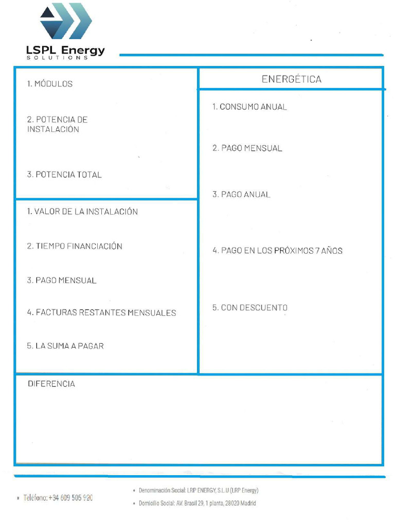 HOJADECALCULO LSPL Energy | PDF