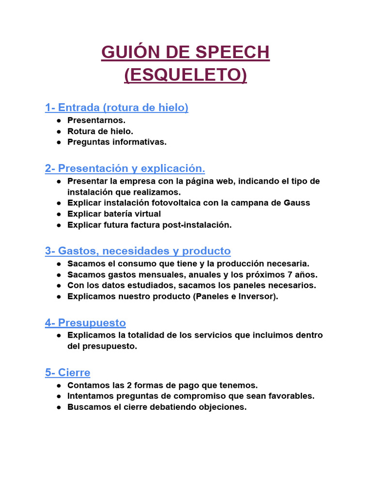 Speech de Venta-1 | PDF | Fotovoltaica | Excedente económico