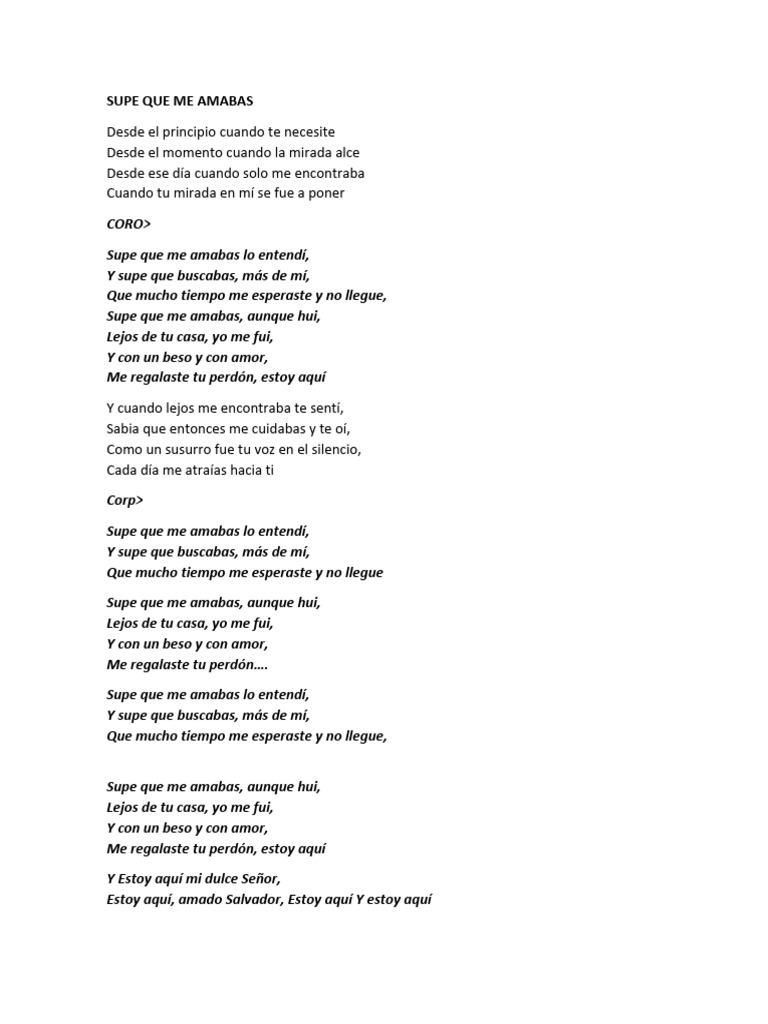 Supe Que Me Amabas | PDF
