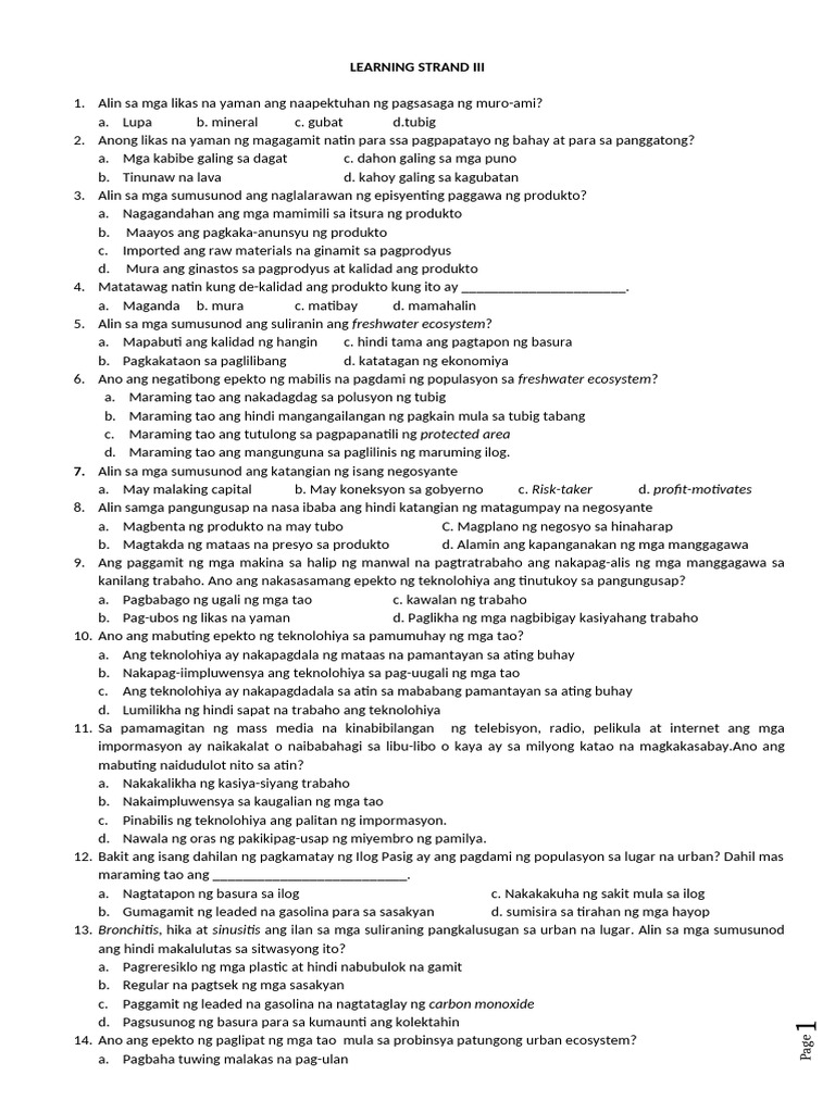 Learning Strand Iii | PDF