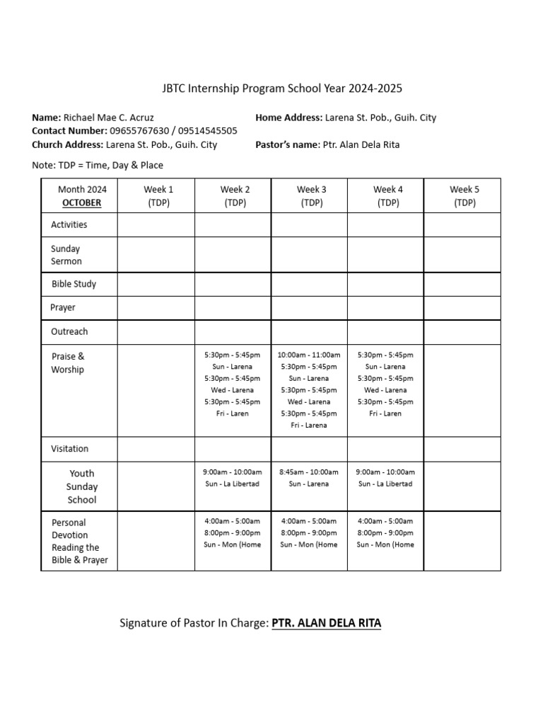 JBTC-Internship-Program-School-Year-2022-2023 (2) (1) | PDF | Worship