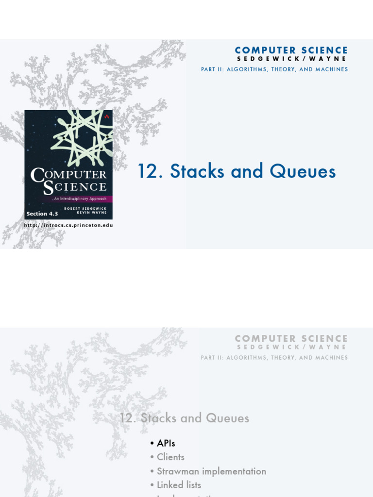 Cs12stacksqueues Pdf Queue Abstract Data Type Software Engineering