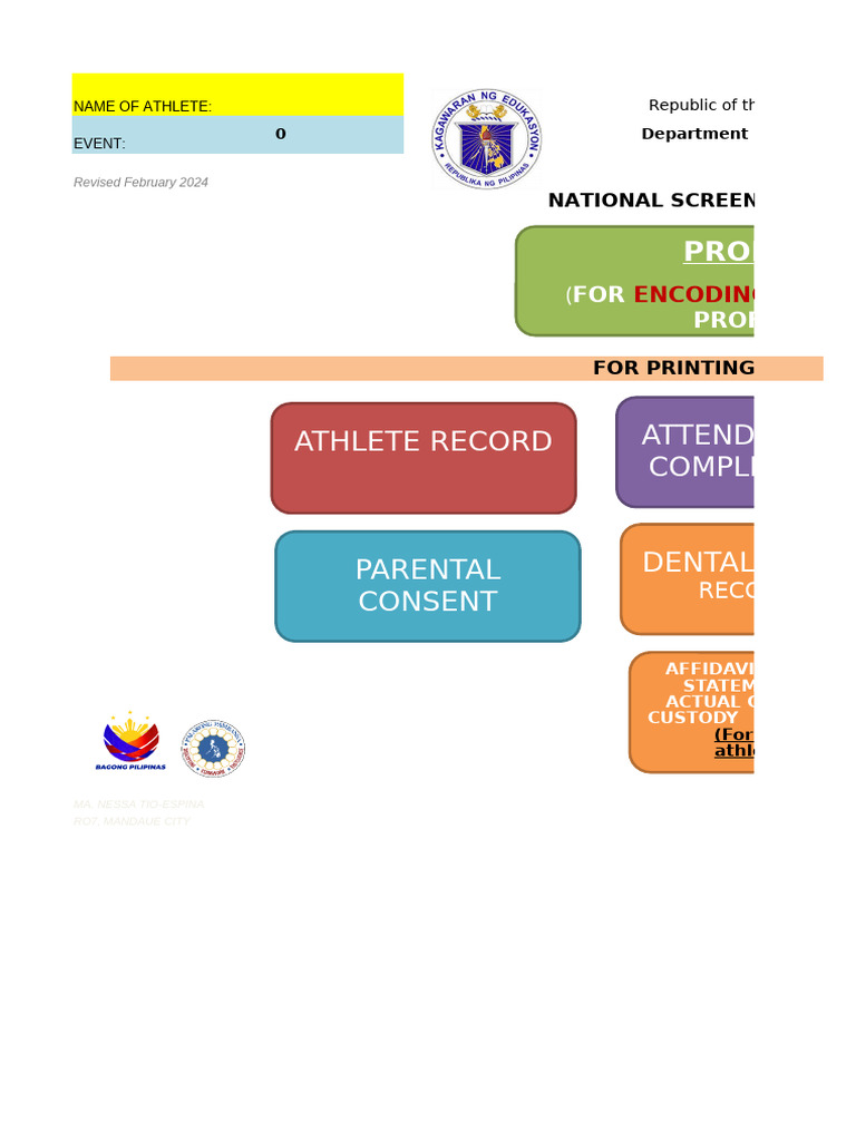 2024 - Athlete Record | PDF | Dentistry | Diseases And Disorders