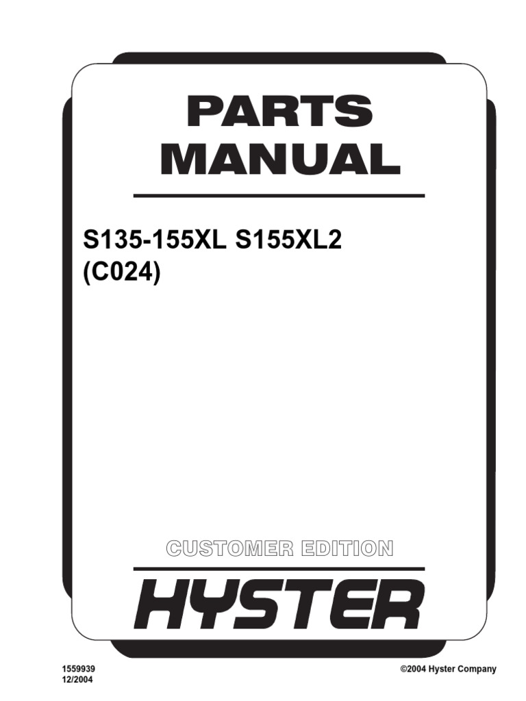 Parts Manual: S135-155XL S155XL2 (C024) | PDF | Diesel Engine | Manual Transmission