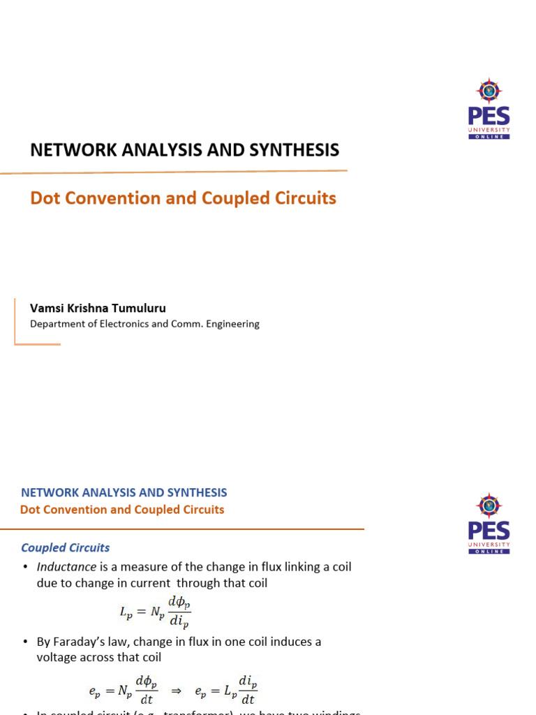 Coupled Circuits: Dot Convention Guide | PDF | Network Analysis ...