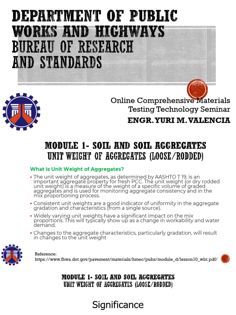 11 - Unit Weight Loose and Rodded | PDF