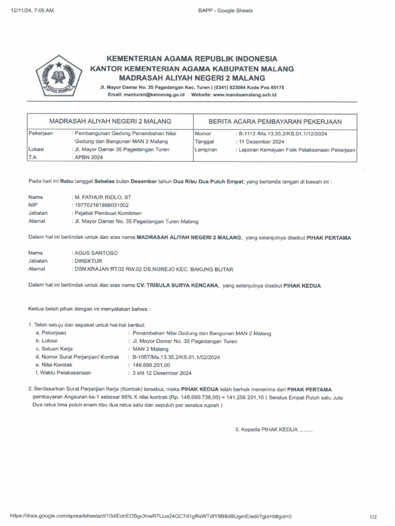 Bapp Proyek 150JT | PDF