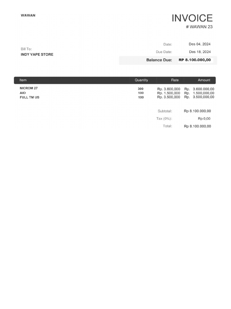 invoice #wawan 23 | PDF