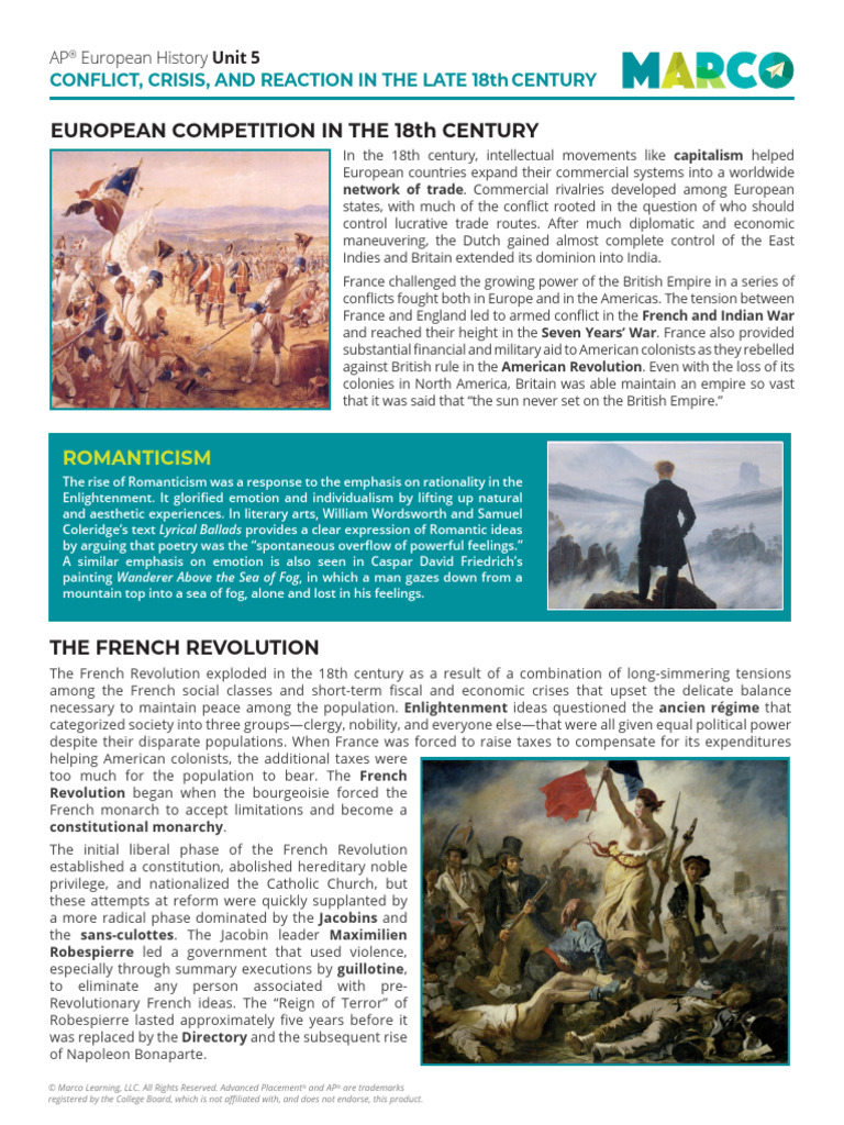 Marco AP Euro Unit 5 Study Guide | PDF | French Revolution | First ...