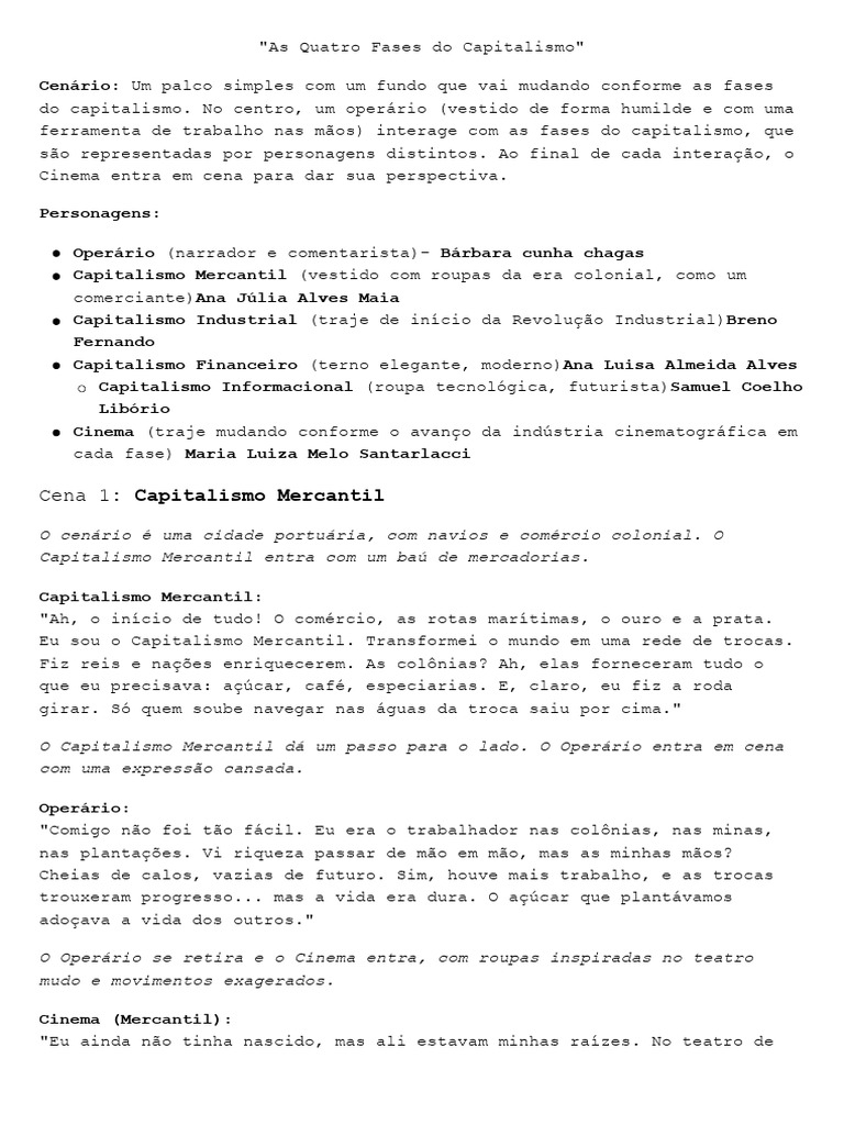 As Quatro Fases Do Capitalismo | PDF | Capitalismo | Mercantilismo
