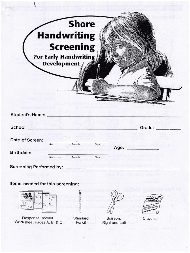 Shore Handwriting Assessment | PDF