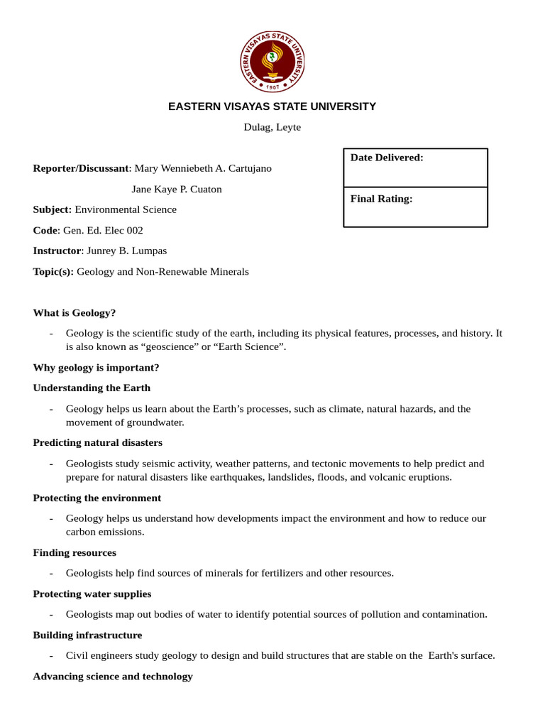 Geology | PDF | Earth Sciences | Geology Geology | PDF | Earth Sciences | Geology
