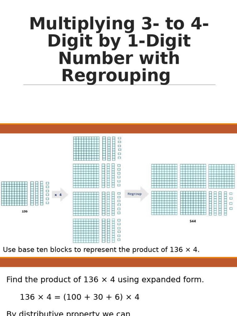Multiplying 3 - To 4-Digit by 1-Digit Number With | PDF