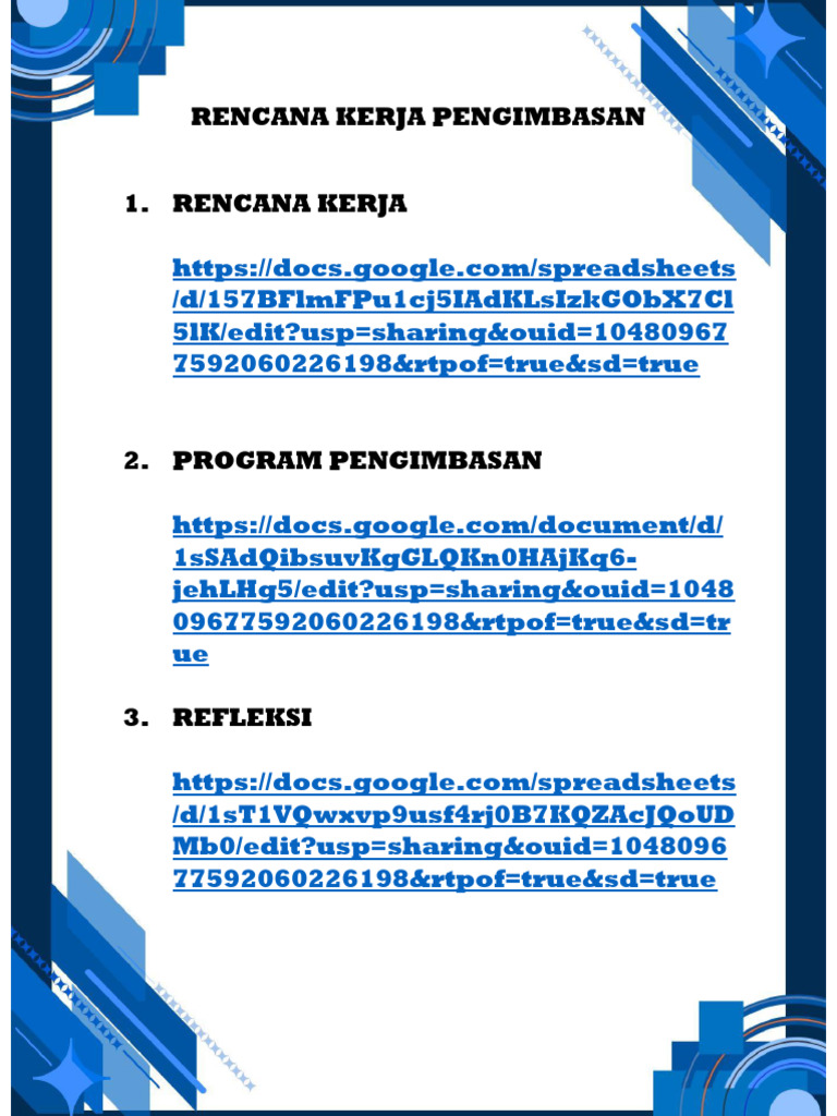 RENCANA KERJA PENGIMBASAN | PDF