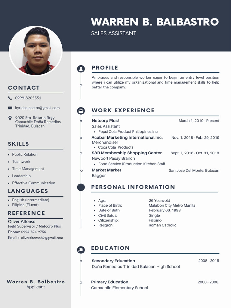 Blue and Gray Simple Professional CV Resume (4) | PDF