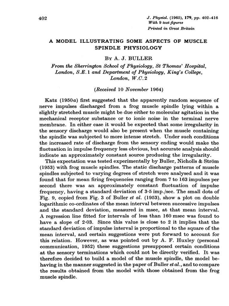 1965 - BULLER - A Model Illustrating Some Aspects of Muscle Spindle ...