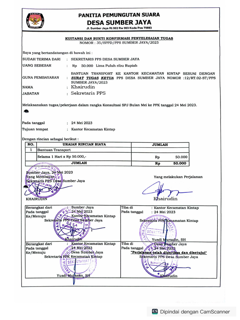 52 Dibayar Uang Transport Konsultasi SPJ Bulan Mei Ke PPK Tanggal 24 ...
