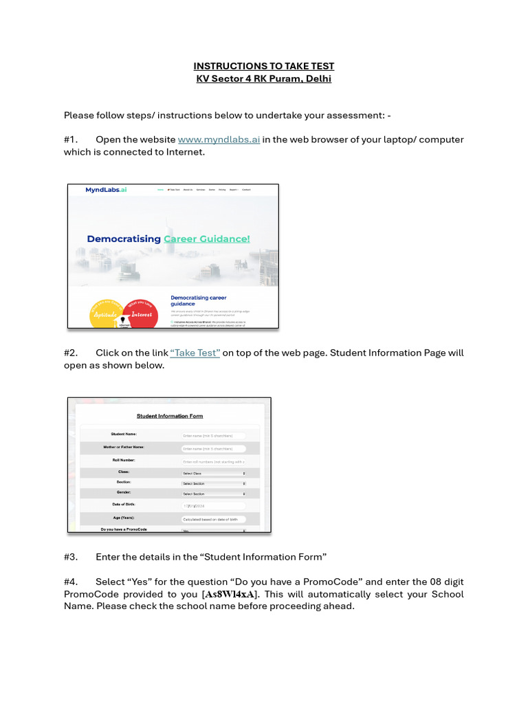 Instructions KV Sector 4 RK Puram, Delhi | PDF