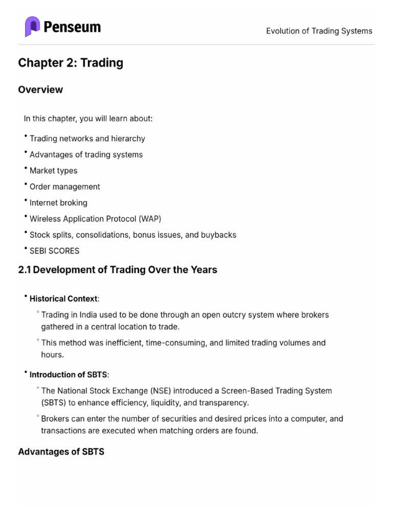 Evolution of Trading Systems | PDF