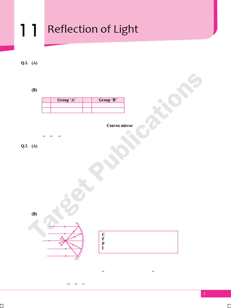 11-Reflection-of-light | PDF | Mirror | Electromagnetic Radiation