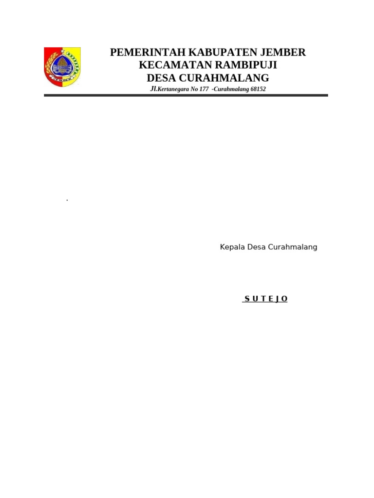 Kop Desa Curahmalang | PDF