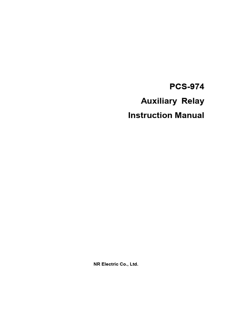 PCS-974 X Instruction Manual en Overseas General X R1.01 | PDF | Relay ...
