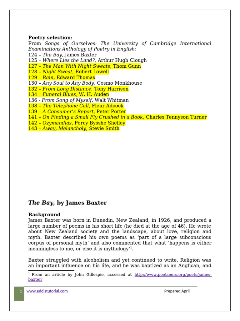 igcse_poetry_notes | PDF | Poetry | Metre (Poetry)