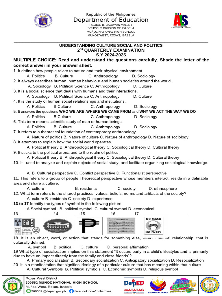 2ND QUARTER UCSP | PDF | Sociology | Symbols