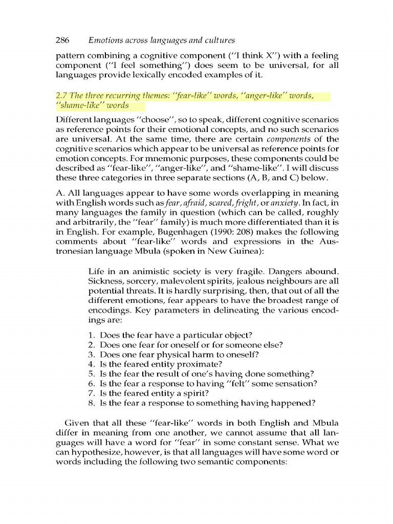 Three Recurring Themes Wierzbicka | PDF | Emotions | Love