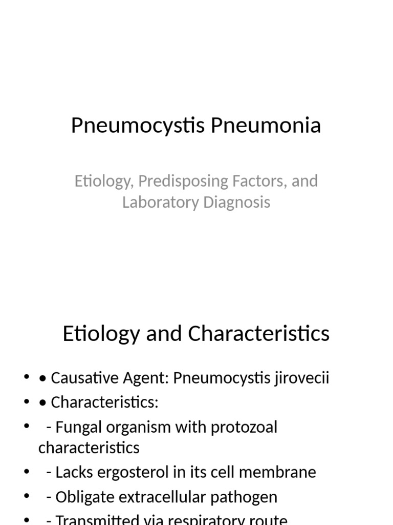 Pneumocystis Pneumonia Overview | PDF