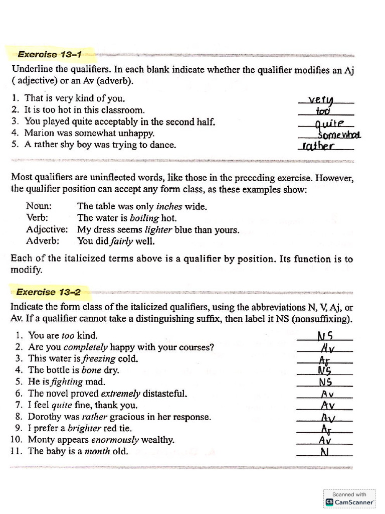 Morphology Exercise 7 | PDF