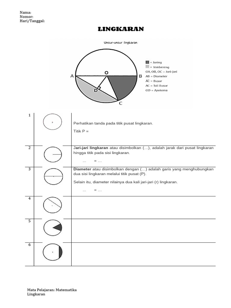 Rumus dan Pengukuran Lingkaran Matematika | PDF
