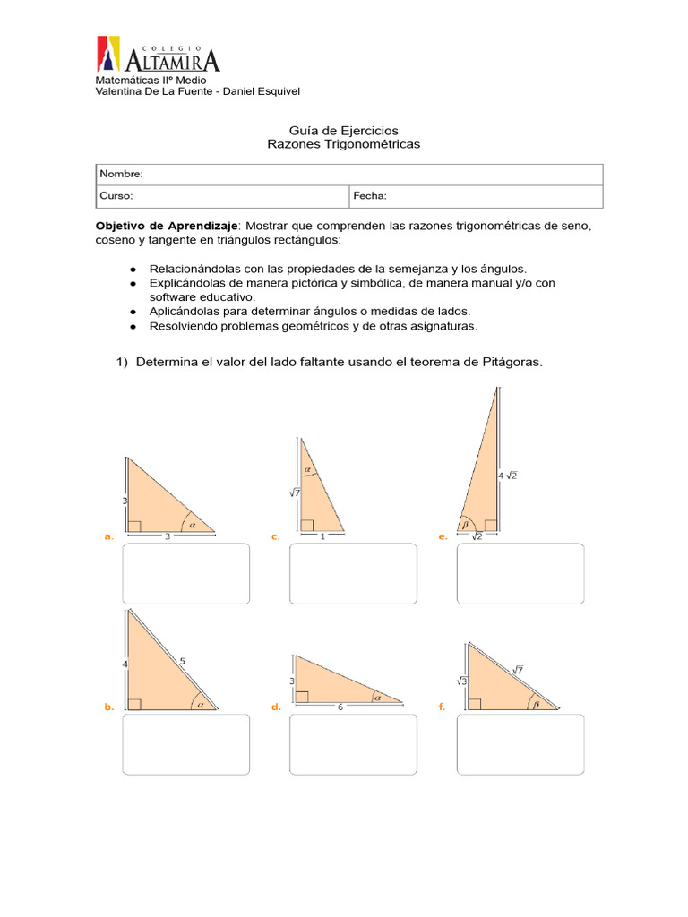 GuiÌ - A Ejercicio TrigonometriÌ - A | PDF