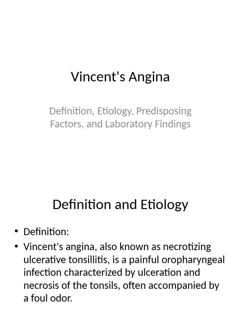 Vincent's Angina Presentation | PDF