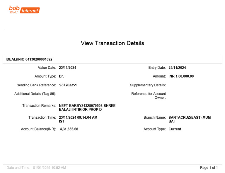 Transaction Summary for Account Holders | PDF