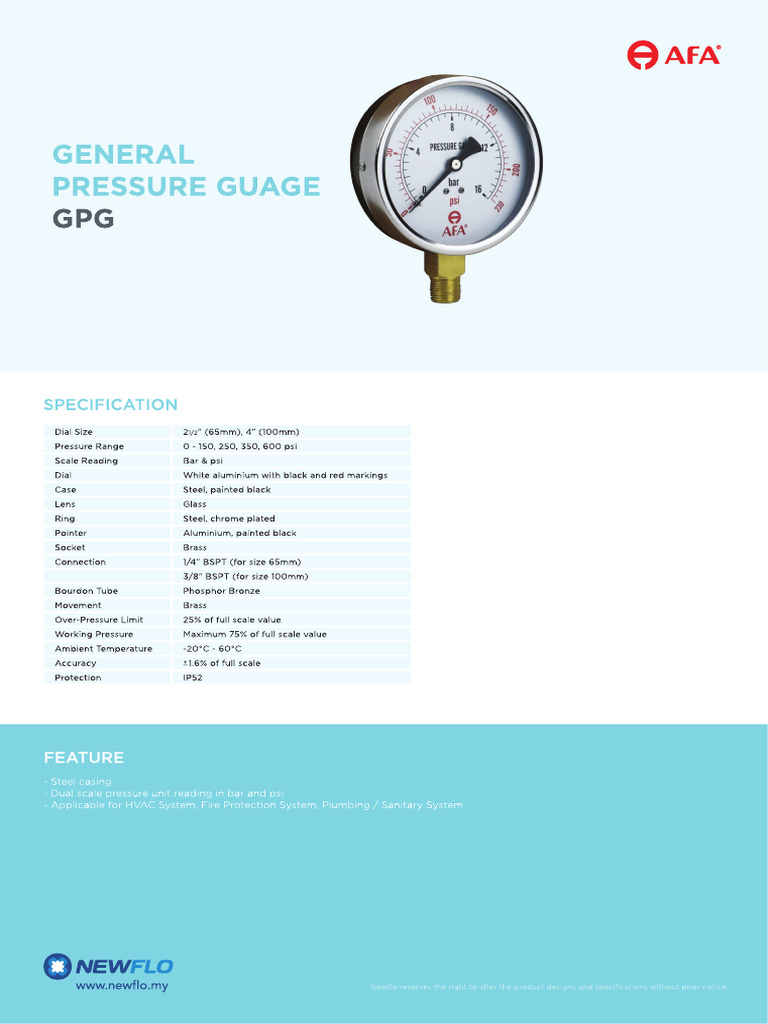 AFA GPG Pressure Gauge | PDF