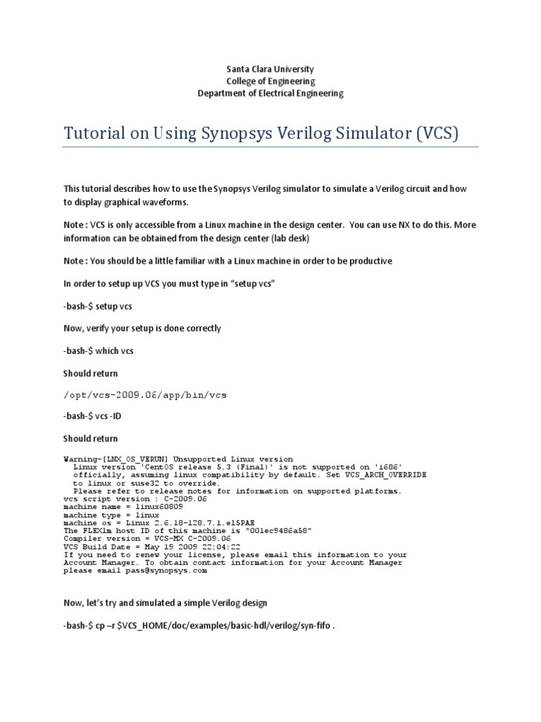 VCS Tutorial | PDF | Linux | Graphical User Interfaces