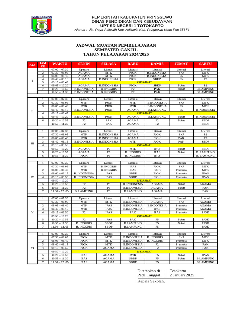 Jadwal Genap 2025 | PDF