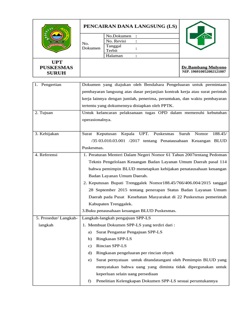 SOP Pencairan Dana LS Fix | PDF
