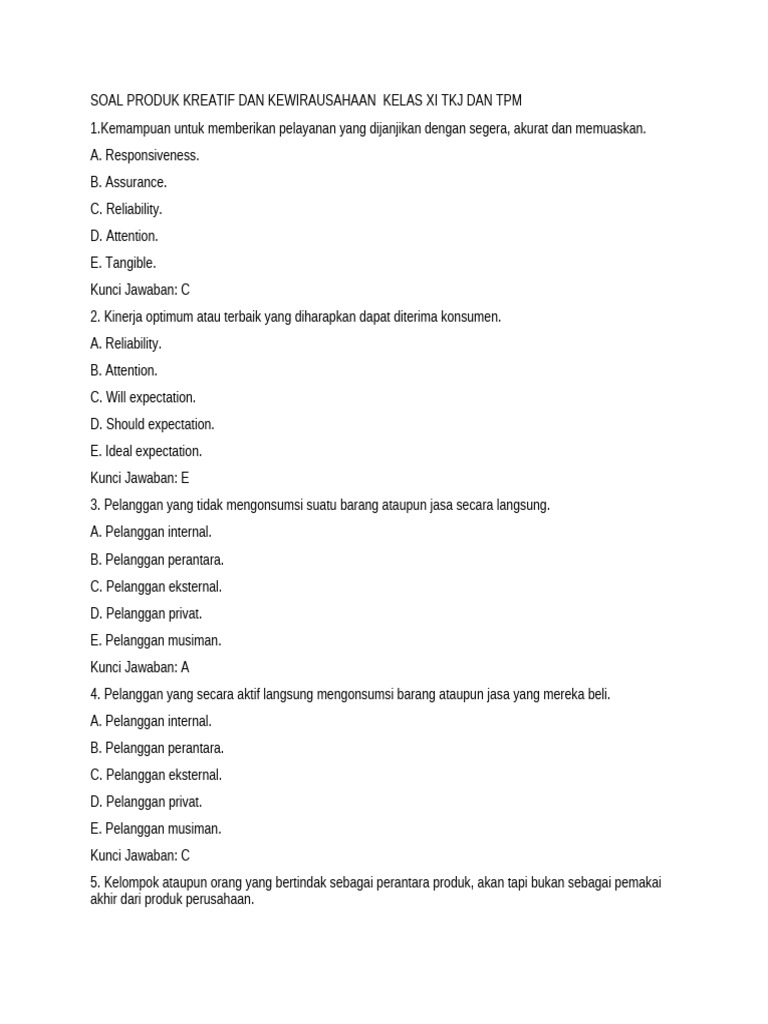 SOAL KELAS XI TKJ DAN TPM TAHUN 2024 | PDF