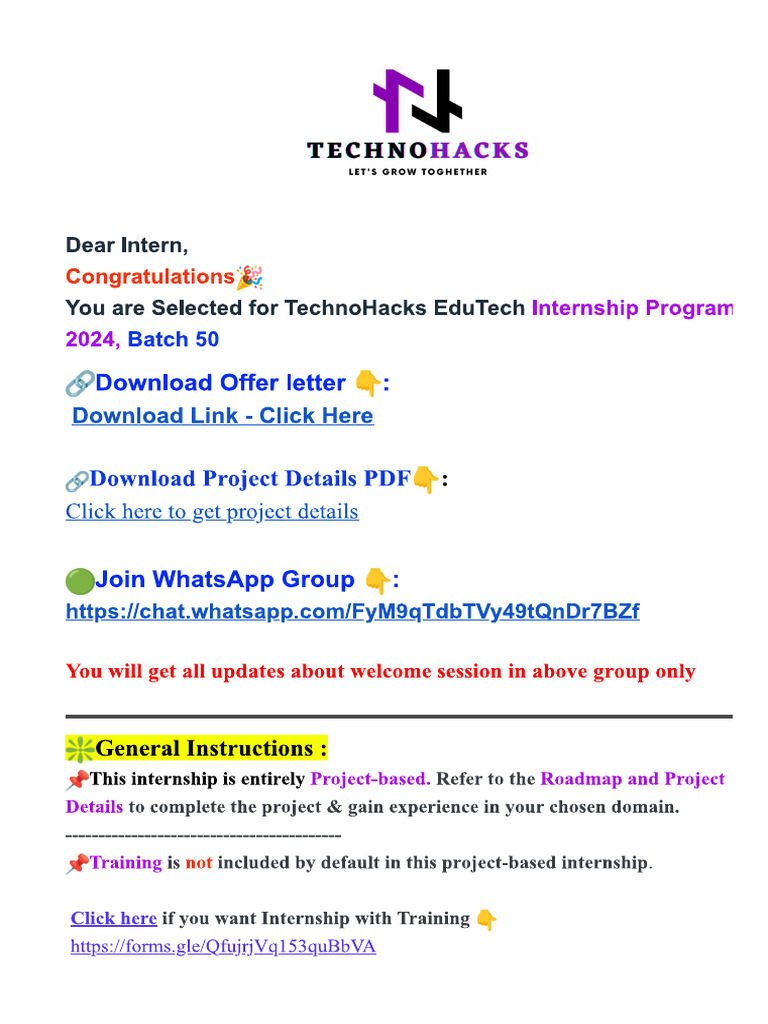 Internship Manual - Batch 50 | PDF