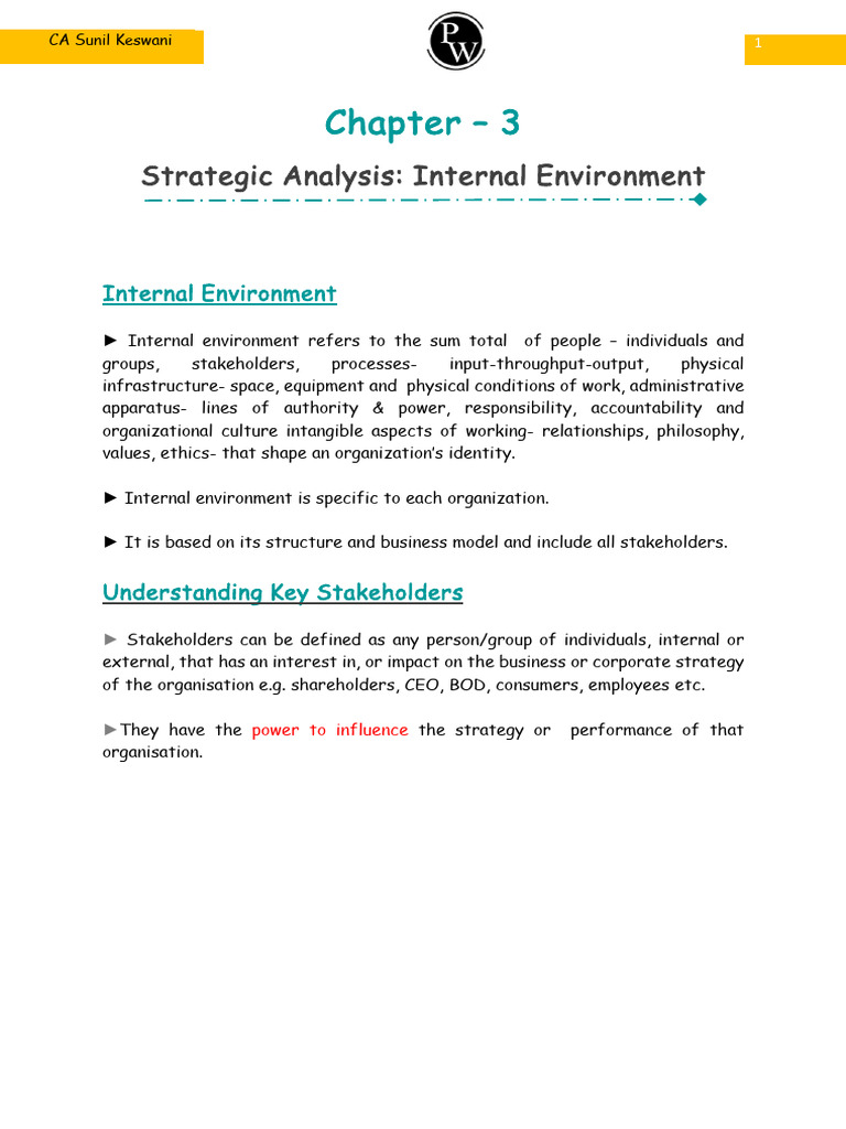 Chapter - 3 - Strategic Analysis - Internal Environment 2 | PDF ...