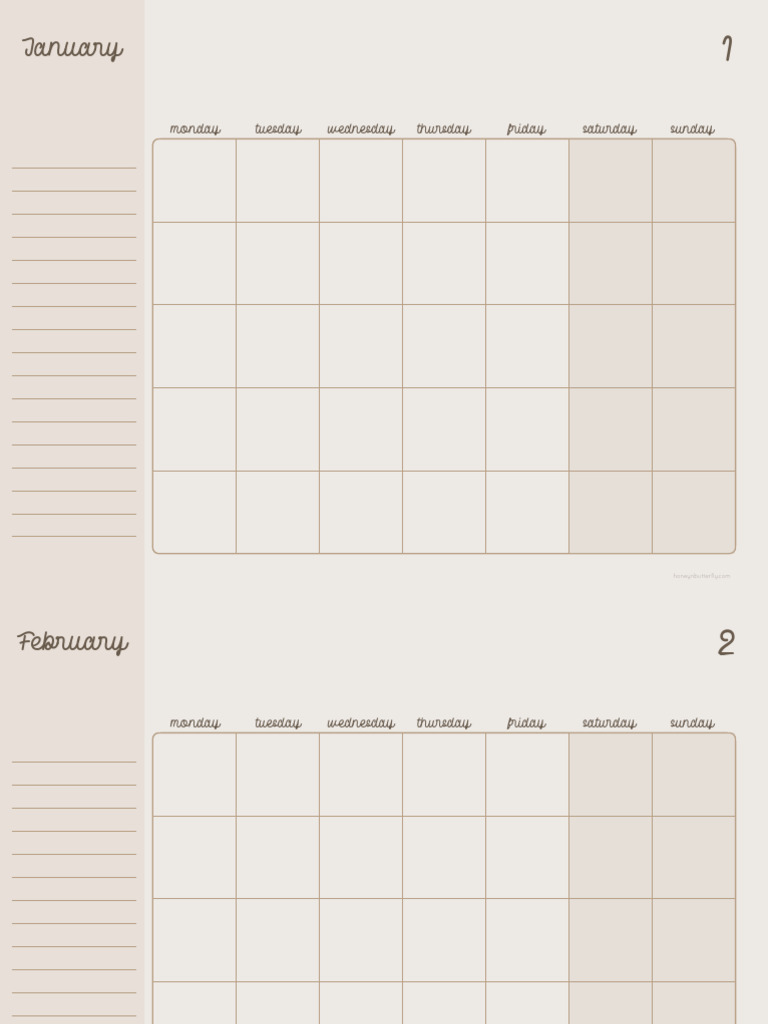 Cute Monthly Planner | PDF