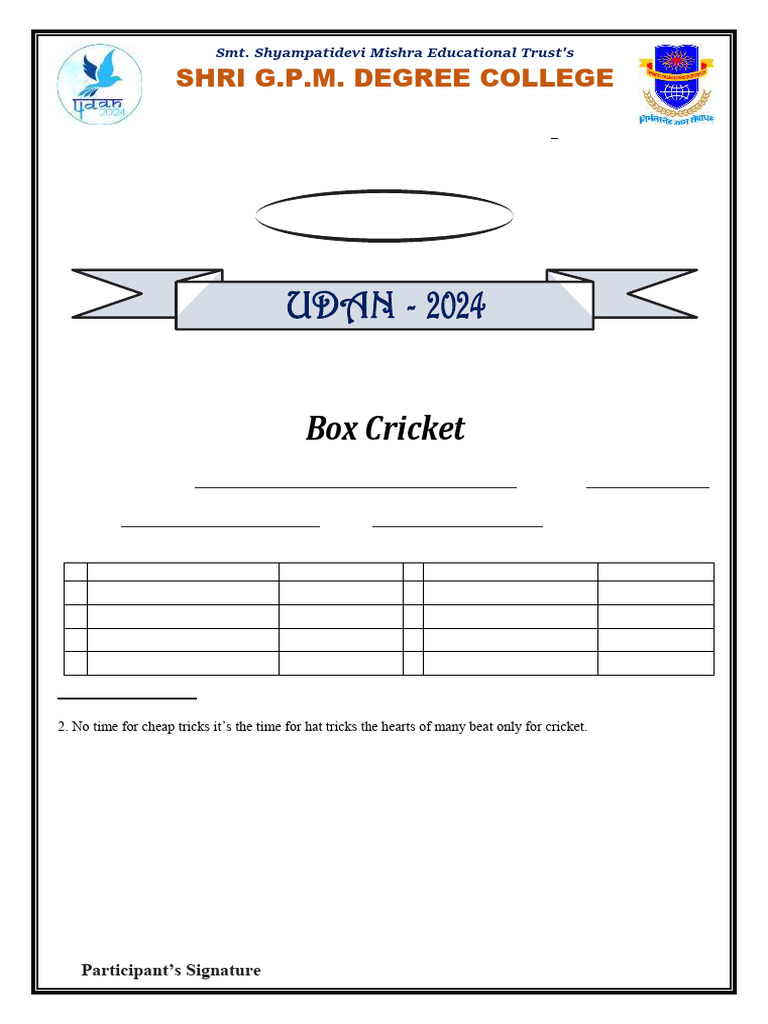 Box Cricket 24 (1) | PDF