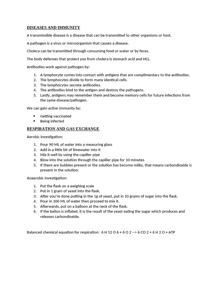 Biology Revision Notes For Uas | PDF | Hormone | Eye