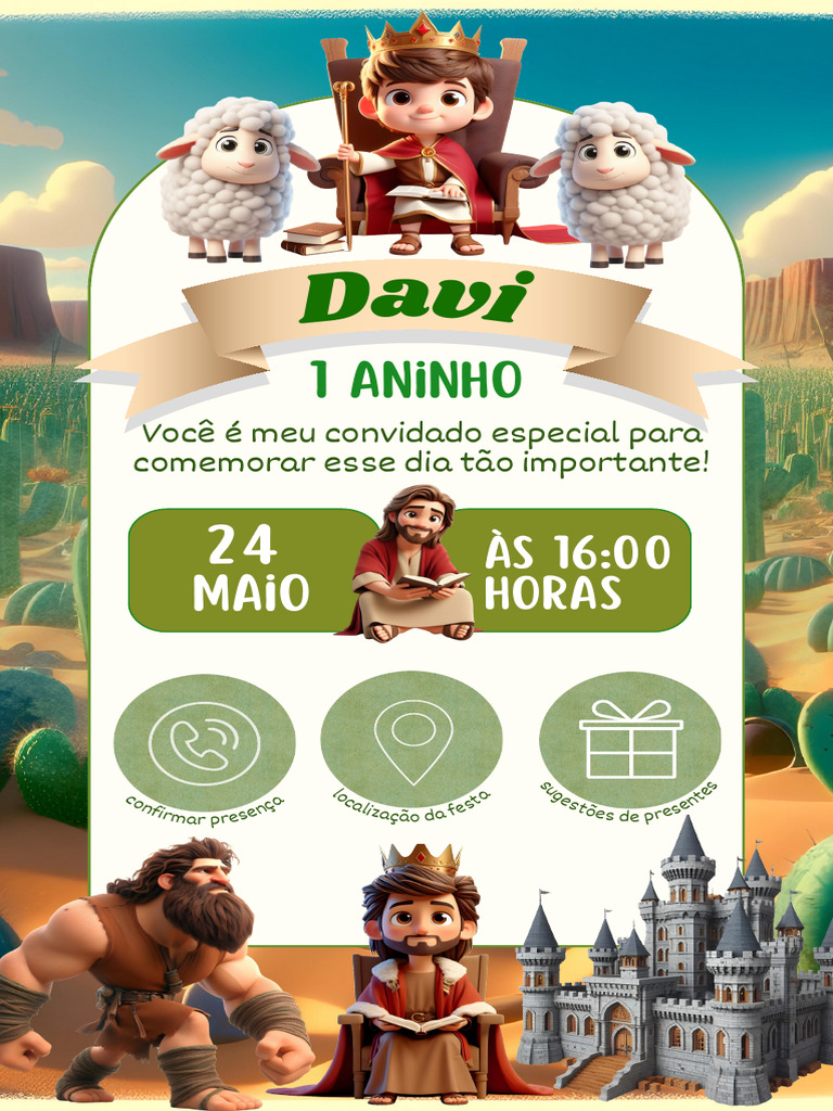 Convite Davi 1 Ano | PDF