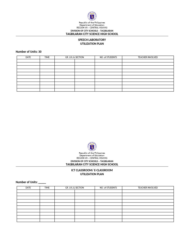 Speech Lab Utilization Plan | PDF