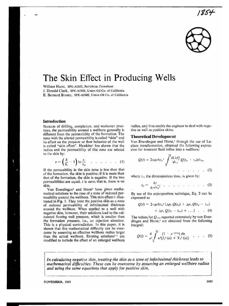 The Skin Effect in Producing Wells | PDF | Laplace Transform | Integral