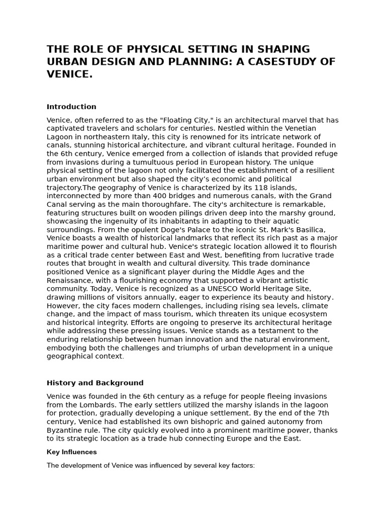 Physical Setting Shreyas | PDF | Republic Of Venice | Venice