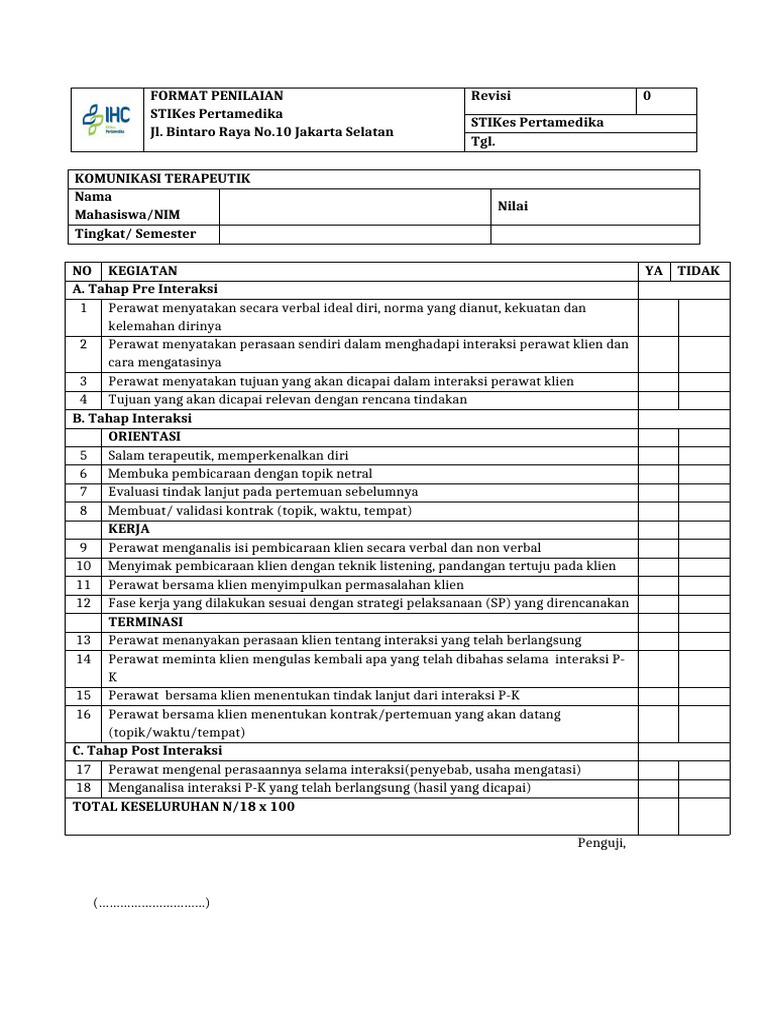 FORMAT PENILAIAN JIWA | PDF